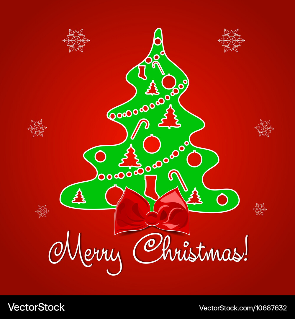 Christmas greeting card merry text Royalty Free Vector Image