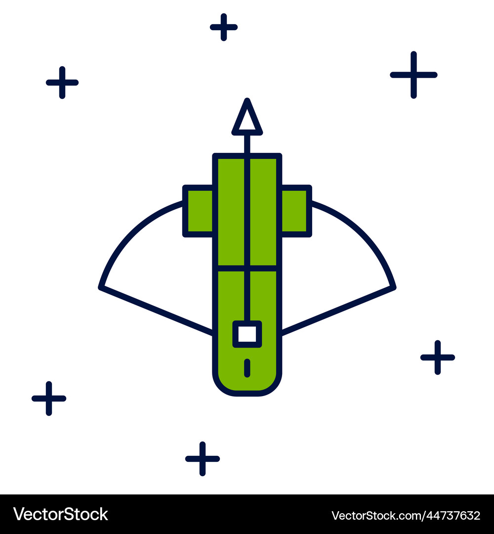 Filled outline battle crossbow with arrow icon Vector Image