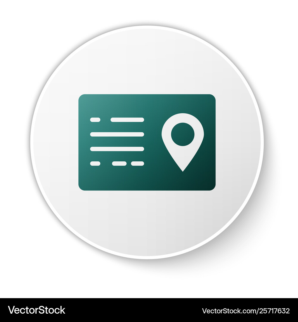 Green address book icon isolated on white Vector Image