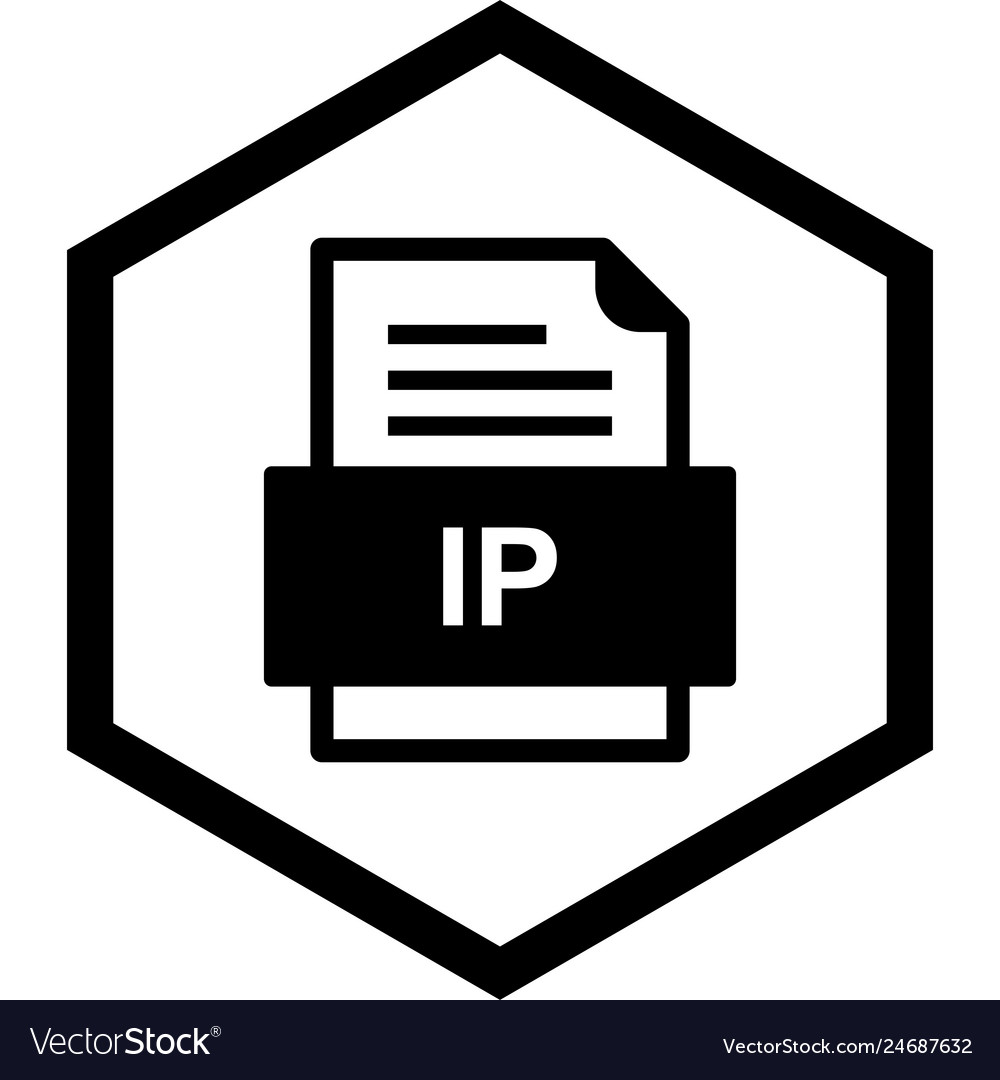 Ip file document icon Royalty Free Vector Image
