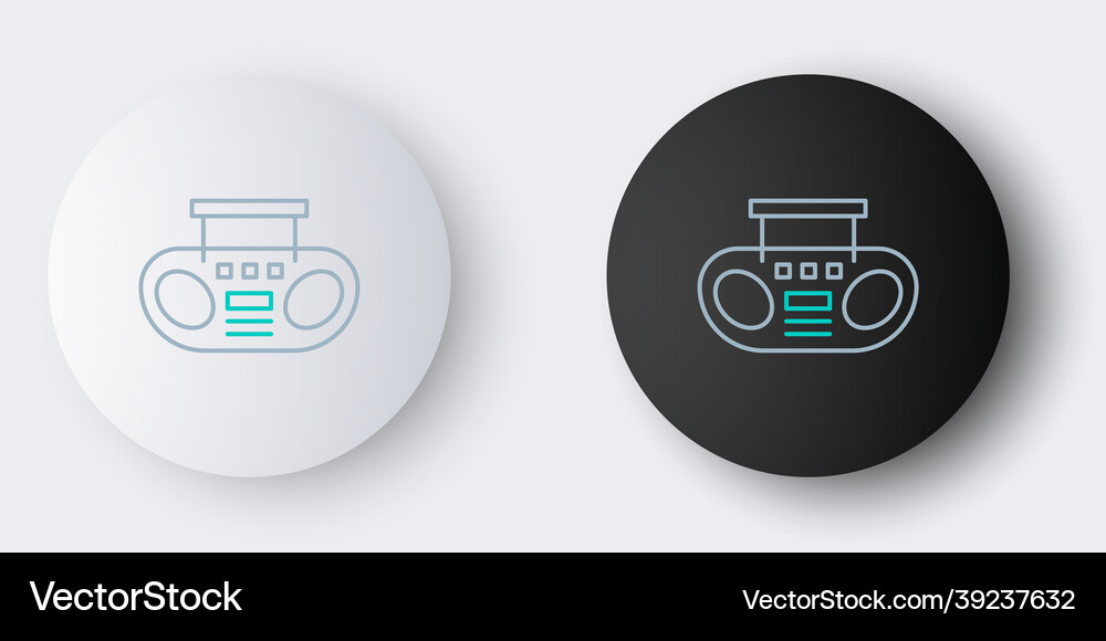 Line home stereo with two speakers icon isolated Vector Image