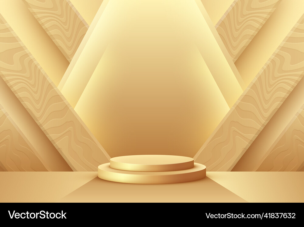 Luxury golden podium display background for your Vector Image