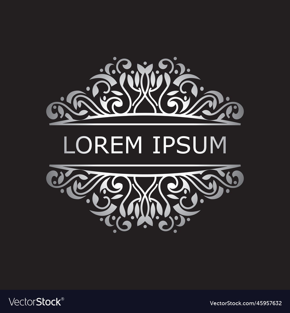 Luxury logo template flourishes elegant ornament Vector Image