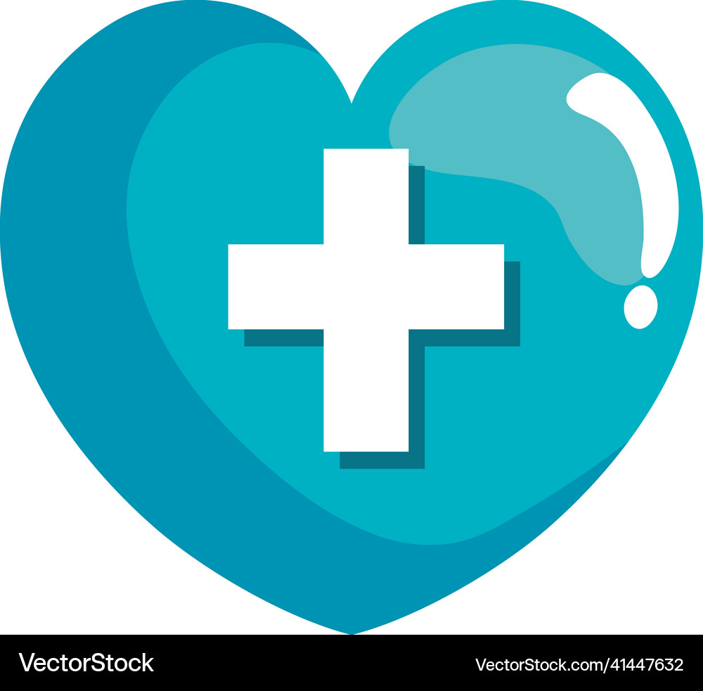 Medical heart with cross Royalty Free Vector Image
