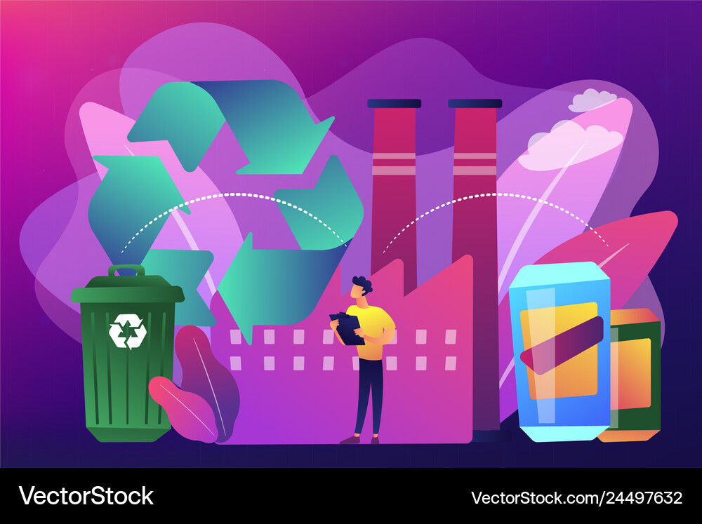 Plastic Recycling Process Royalty Free Vector Image