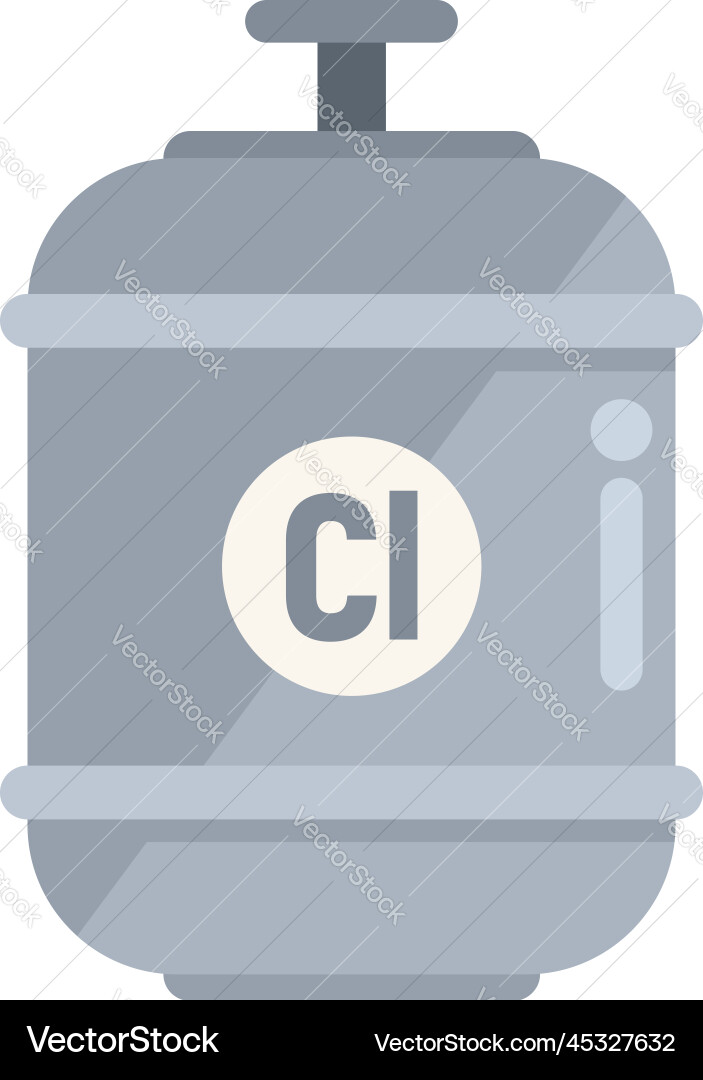 Pool chlorine tank icon flat Royalty Free Vector Image