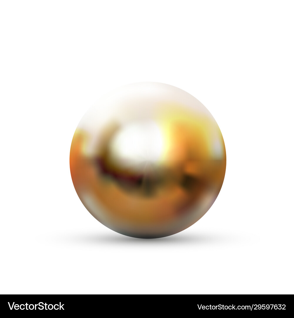 Realistic glossy gold sphere with glares and Vector Image