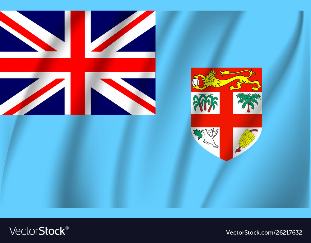 Realistic waving flag fiji Royalty Free Vector Image