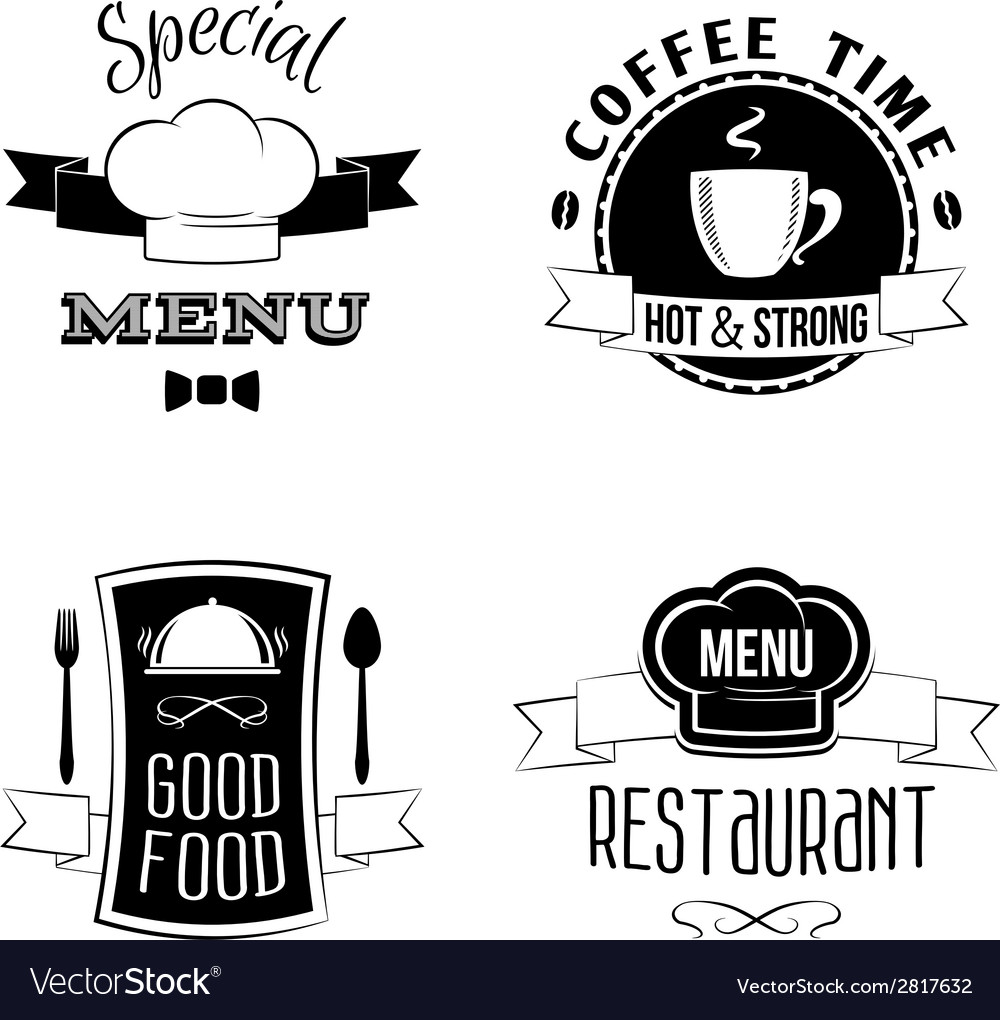 Restaurant menu emblems set Royalty Free Vector Image
