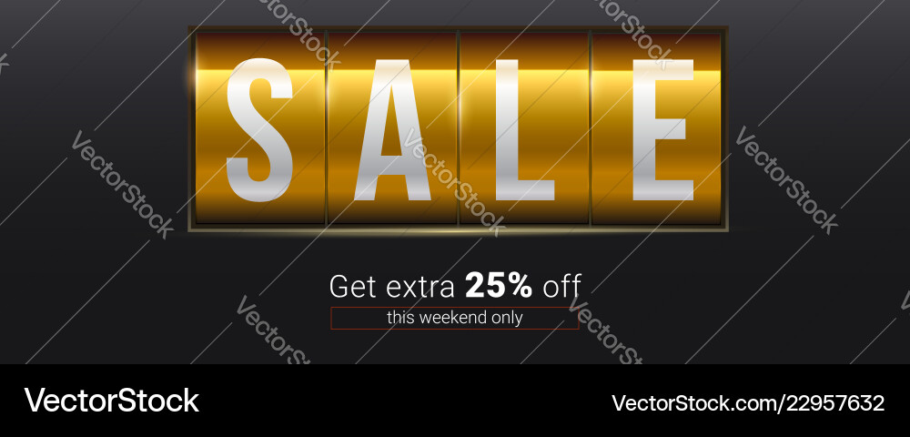 Sale get extra 25 percent off text about Vector Image