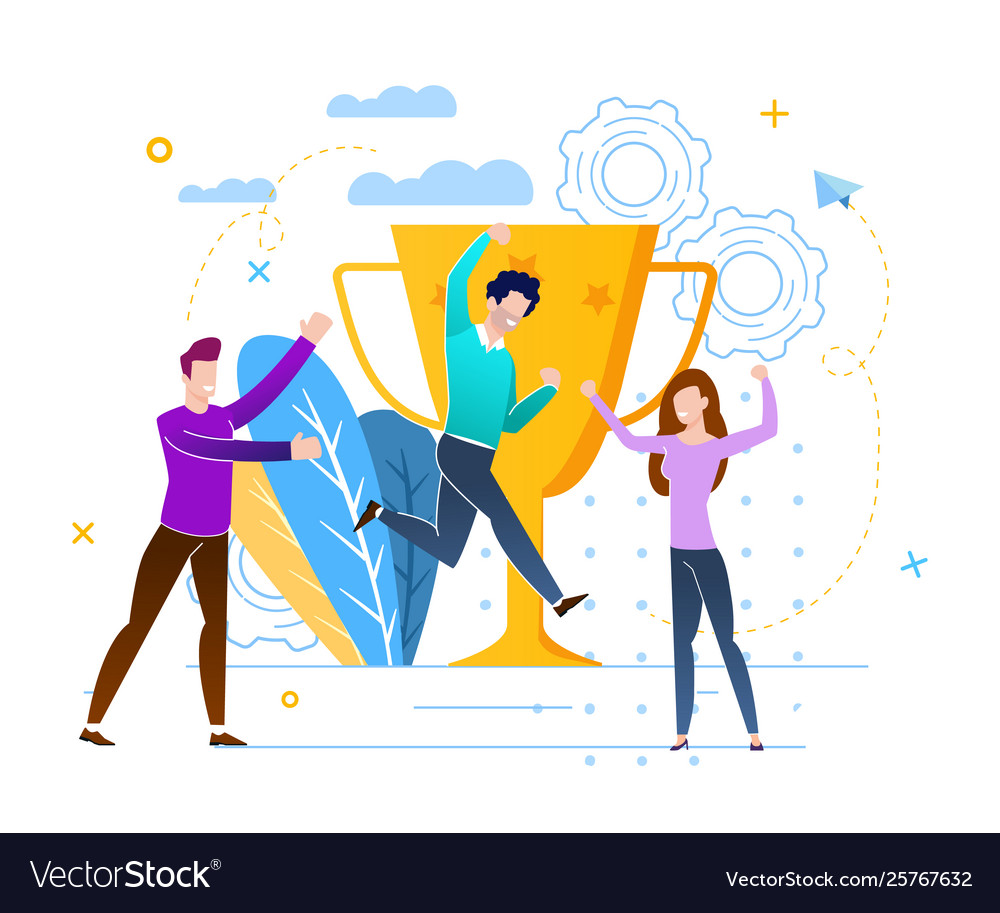 Victory with prize fund Royalty Free Vector Image