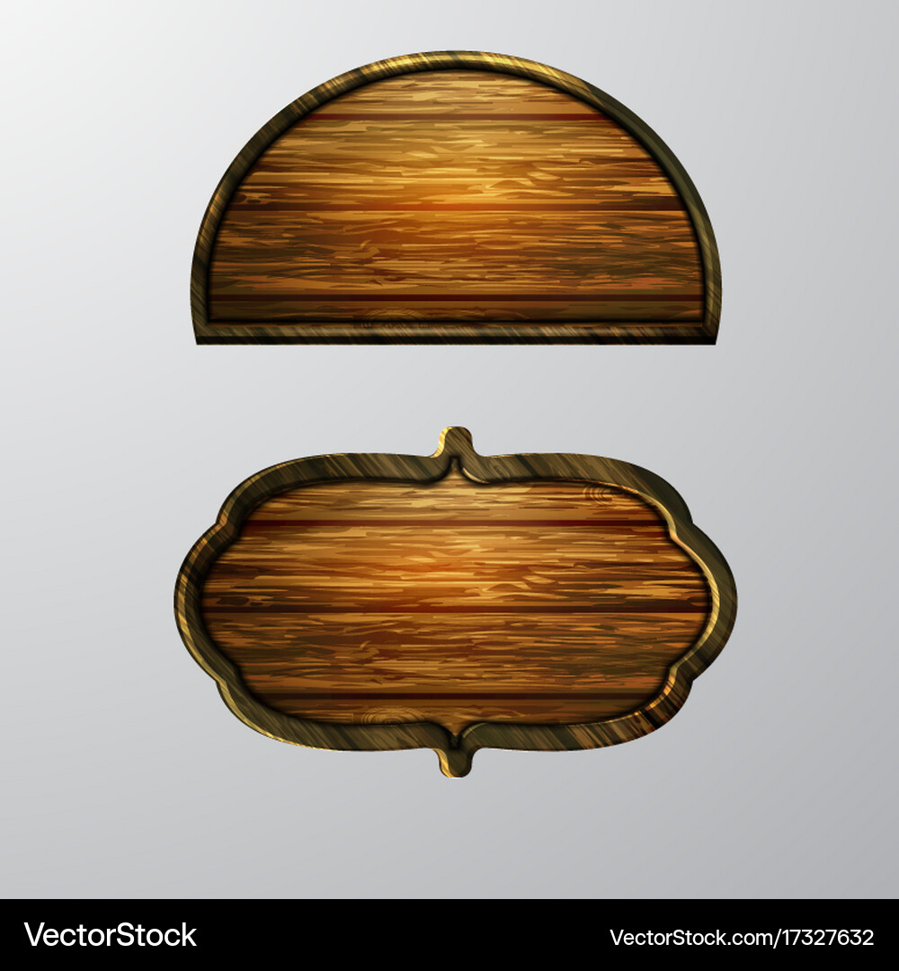 Wooden signs icon set Royalty Free Vector Image