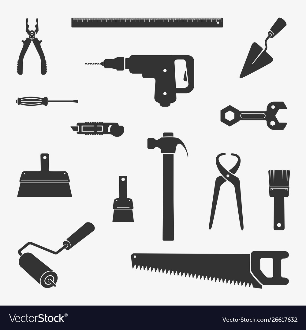 Work tool character set Royalty Free Vector Image