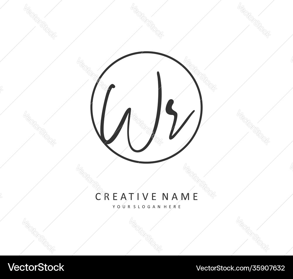 Wr initial letter handwriting and signature logo Vector Image