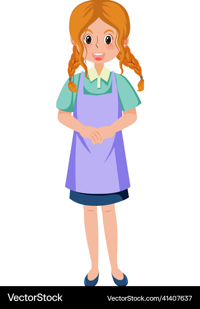 A housekeeper cartoon character on white Vector Image
