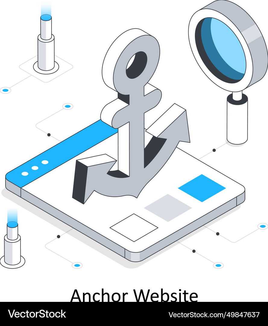 Anchor website isometric stock eps f Royalty Free Vector