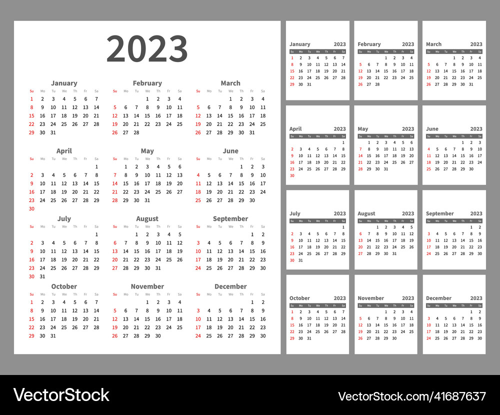 Desk calendar pages simple monthly layout trendy Vector Image