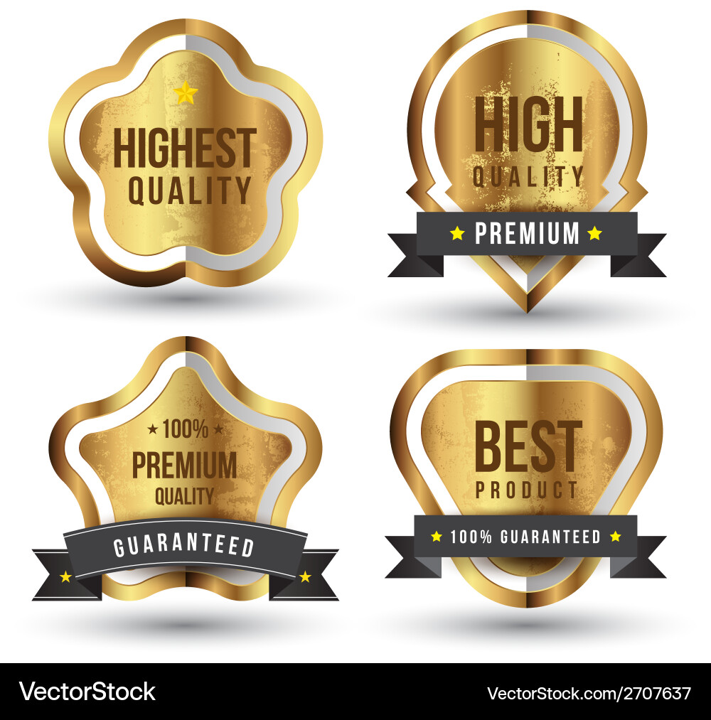 Gold speech the best product Royalty Free Vector Image