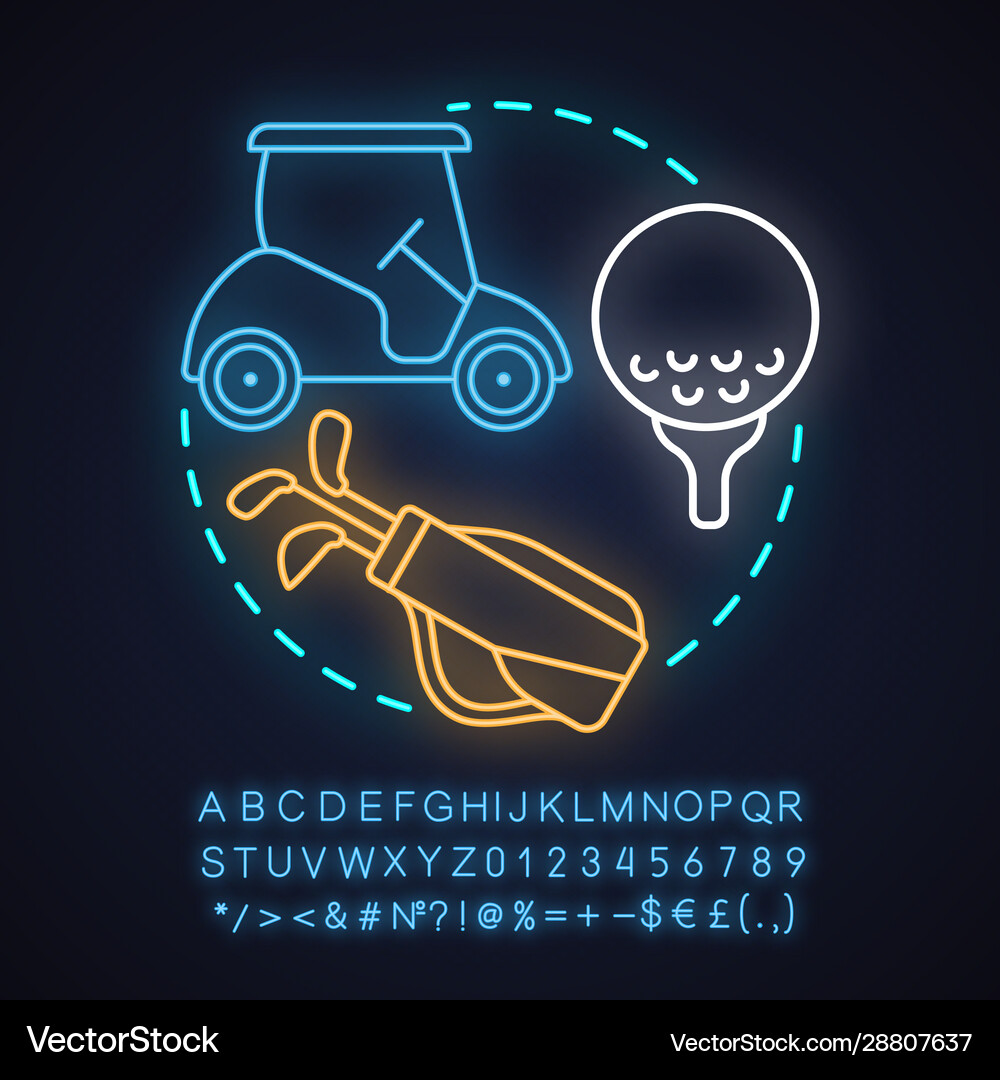 Golf club neon light concept icon Royalty Free Vector Image