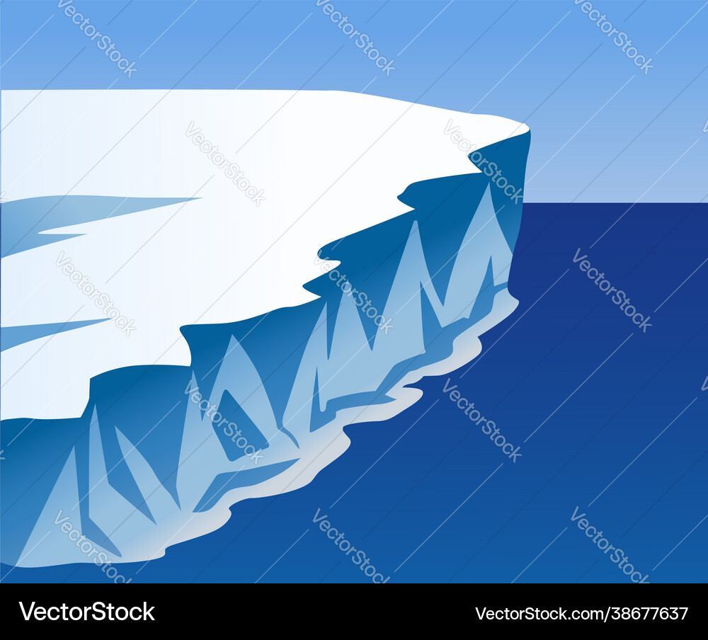 Iceberg glacier block ice snow mountain Royalty Free Vector