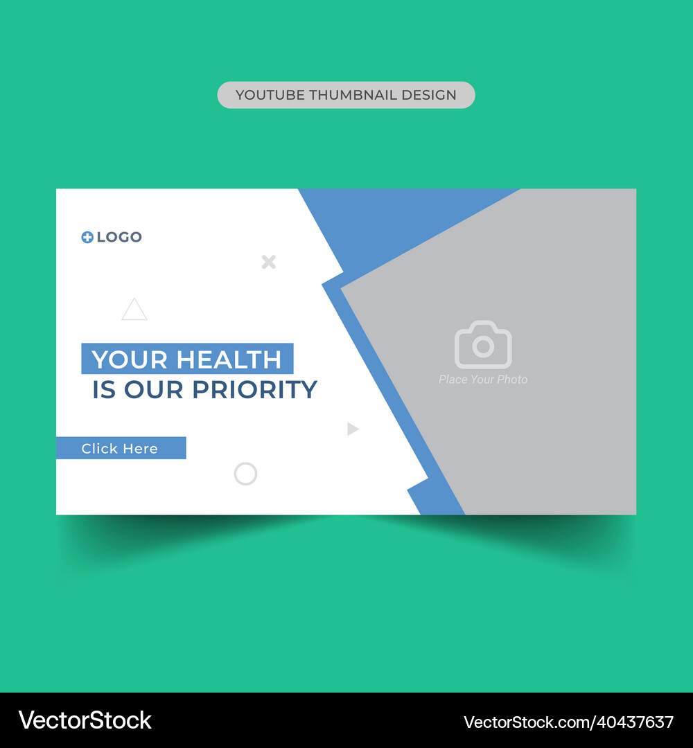 Medical health youtube thumbnail template design Vector Image