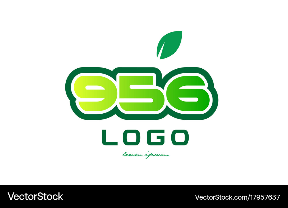 Number 956 numeral digit logo icon design Vector Image