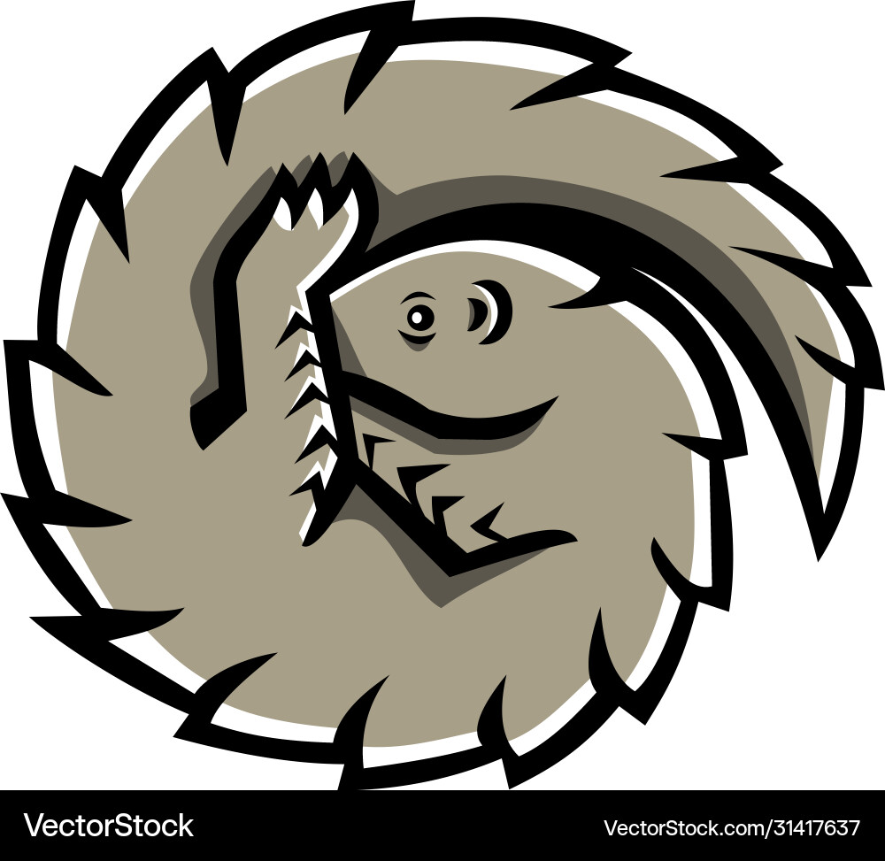Pangolin scaly anteater curled mascot Royalty Free Vector