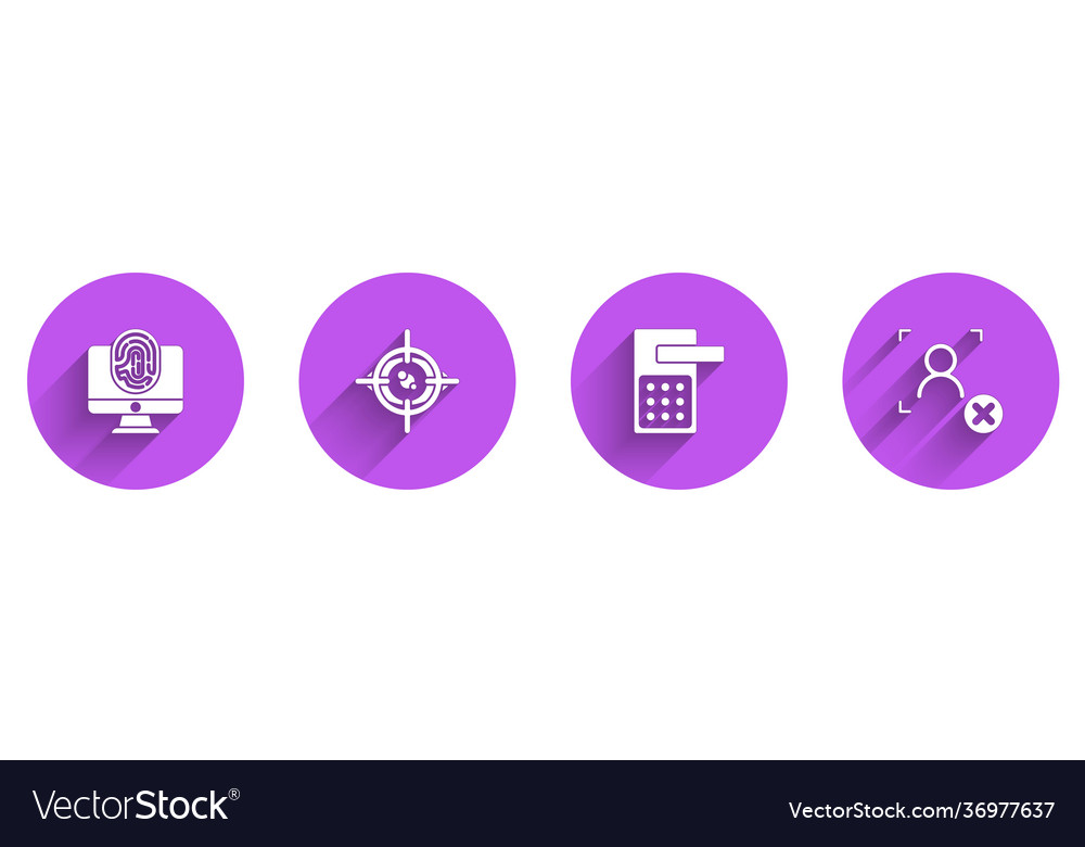 Set monitor with fingerprint eye scan digital Vector Image Set monitor with fingerprint eye scan digital Vector Image