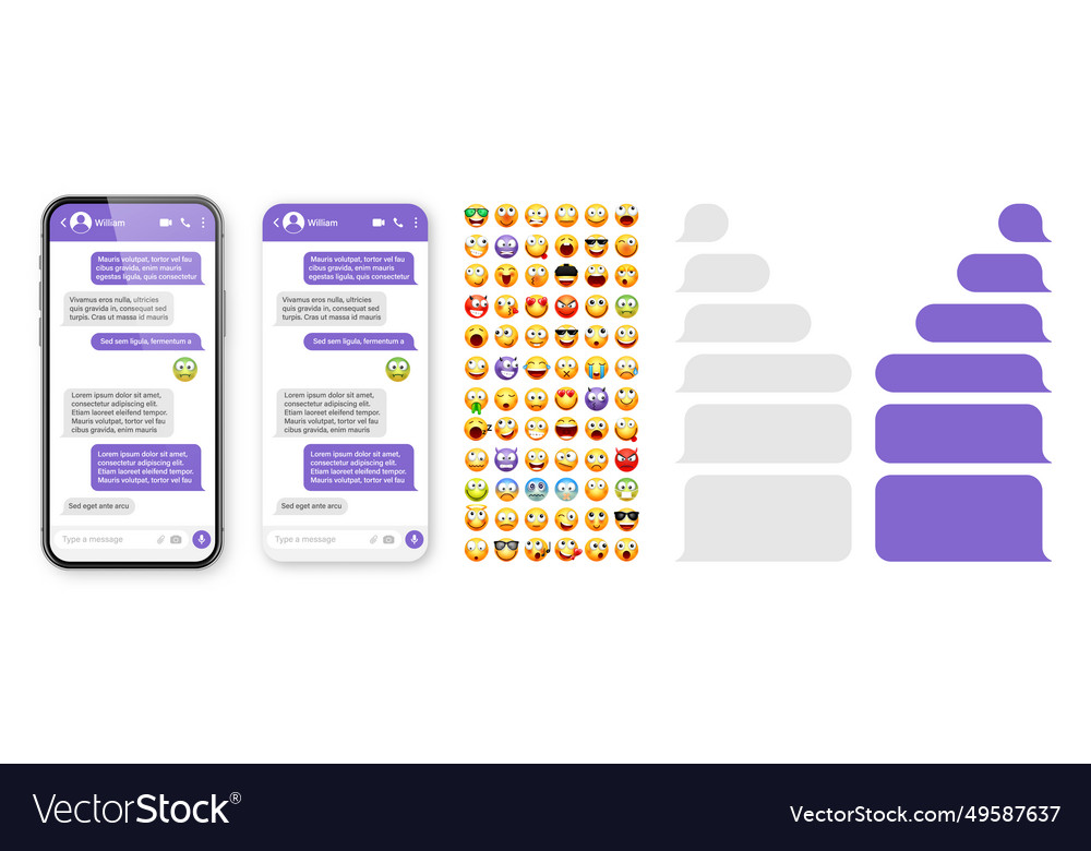 Smartphone messaging app user interface design Vector Image