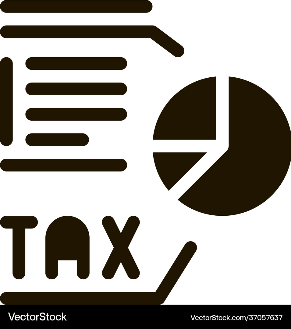 Tax diagram icon glyph Royalty Free Vector Image