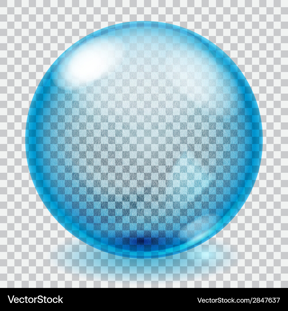Transparent blue glass sphere with scratches Vector Image
