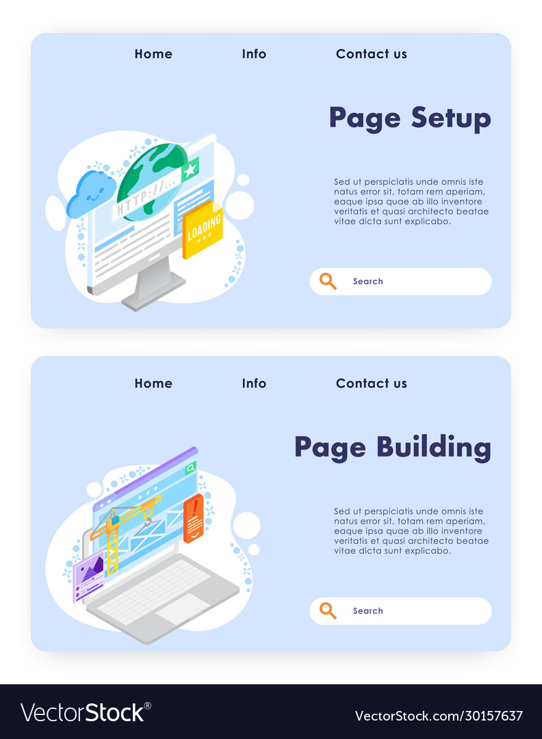 Web page development website landing Royalty Free Vector