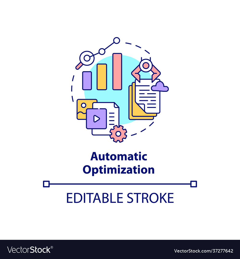 Automatic optimization concept icon Royalty Free Vector