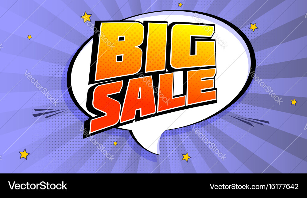 Big sale pop art splash background explosion Vector Image