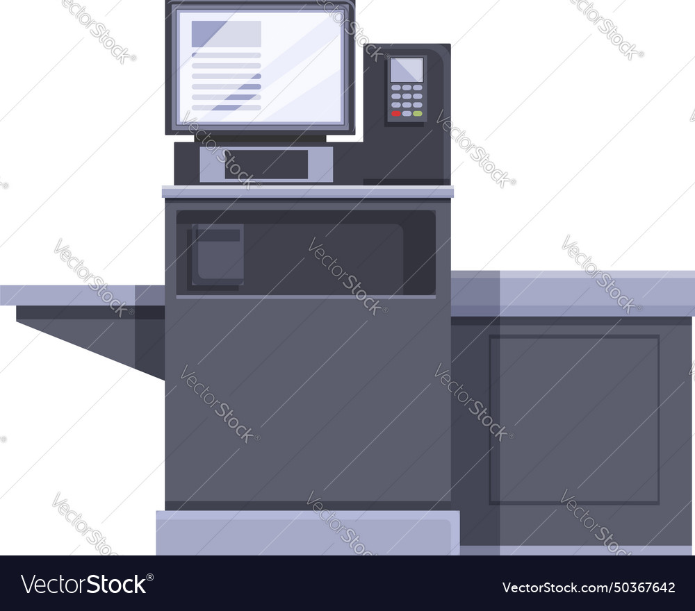 Cashier terminal icon cartoon shop grocery Vector Image