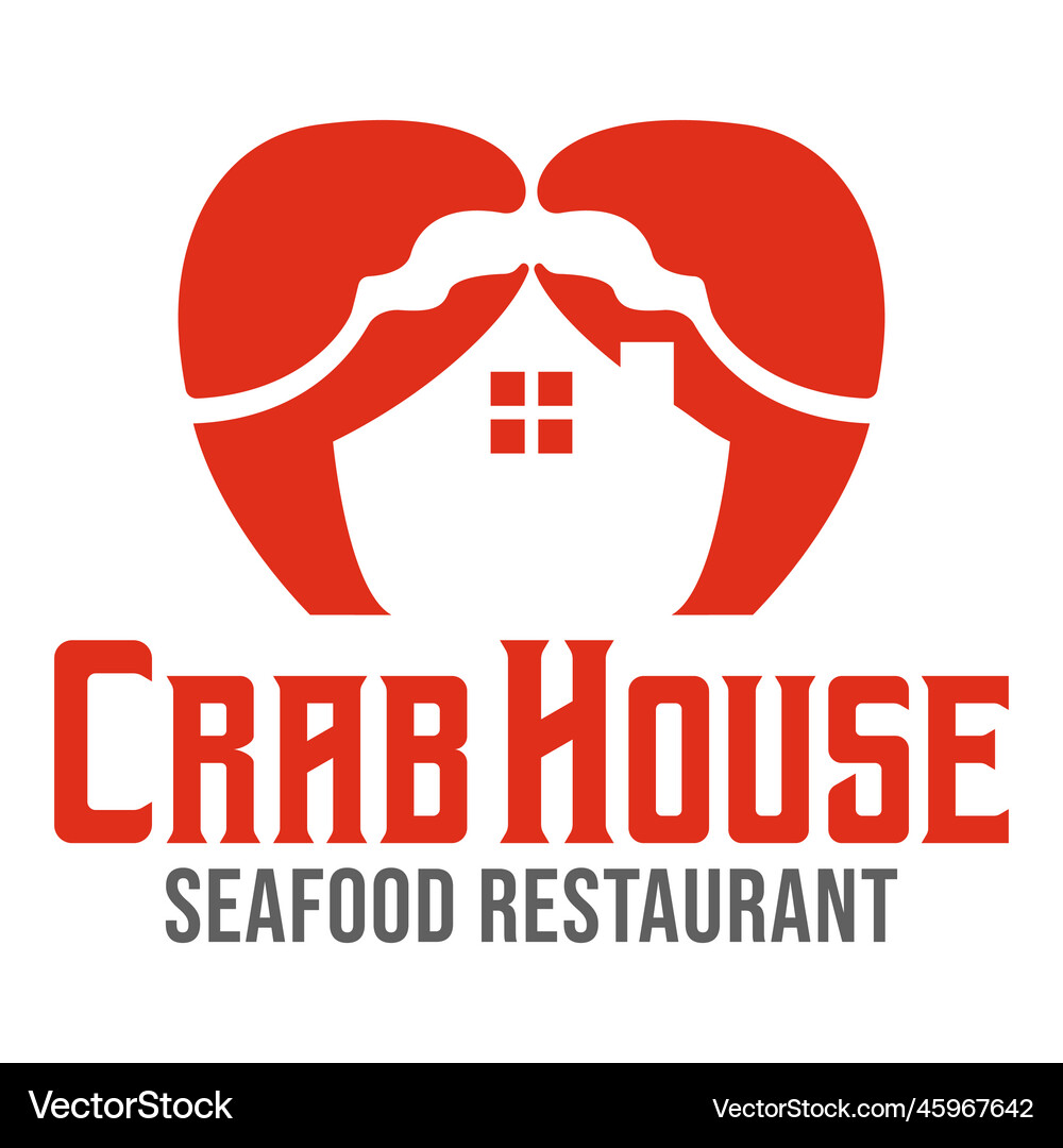 Creative crab seafood house silhouette logo Vector Image