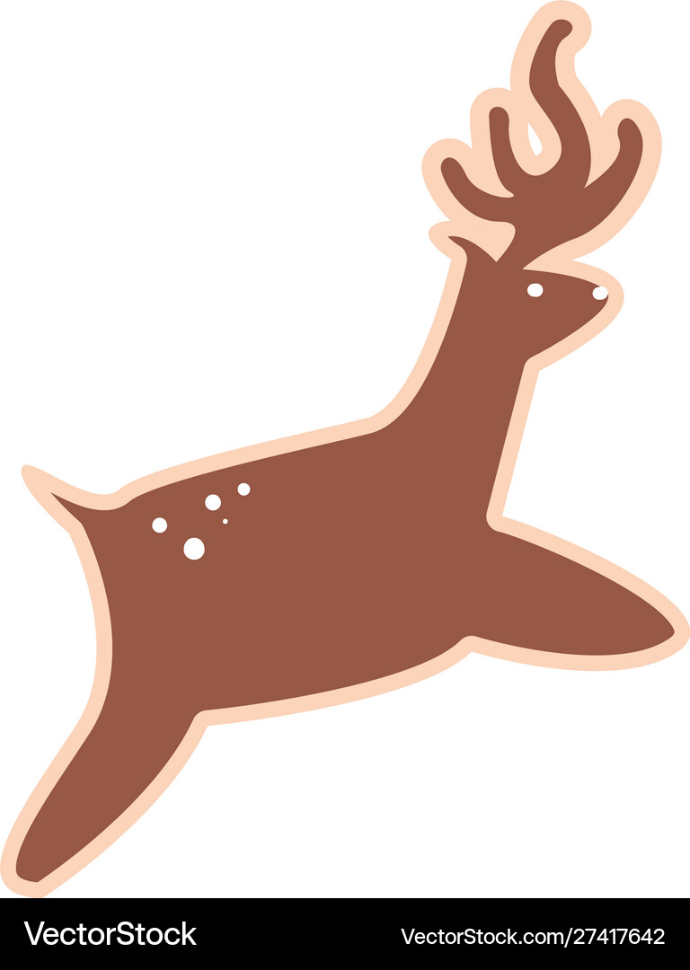 Delicious and fresh reindeer cookie Royalty Free Vector