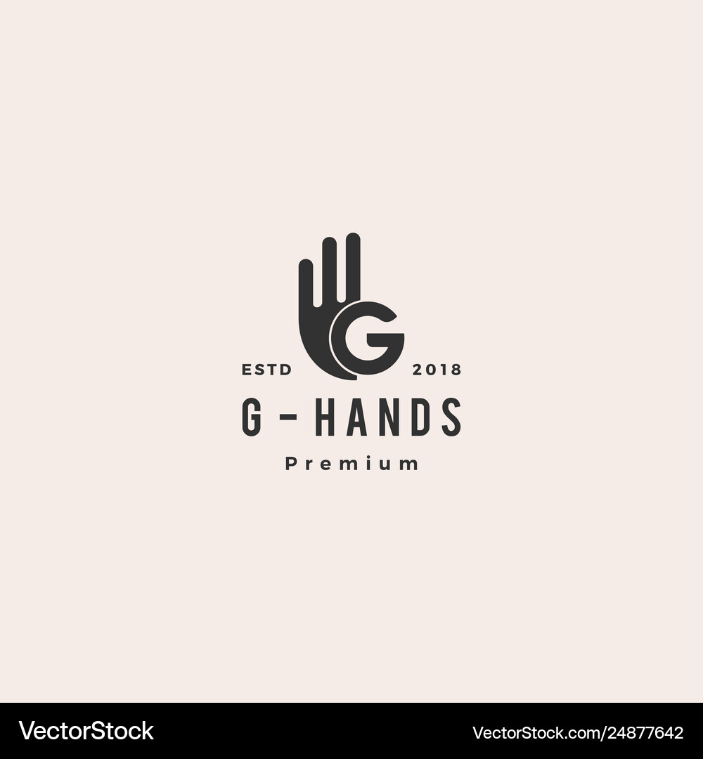 G letter hand gesture ok logo icon Royalty Free Vector Image
