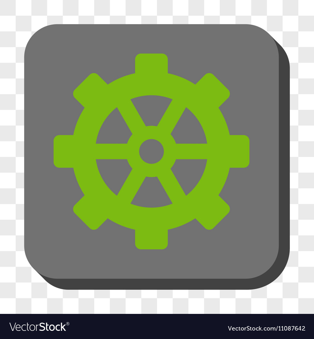 Gear rounded square button Royalty Free Vector Image