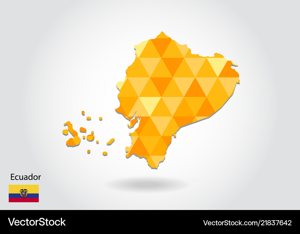 Geometric polygonal style map of ecuador low poly Vector Image