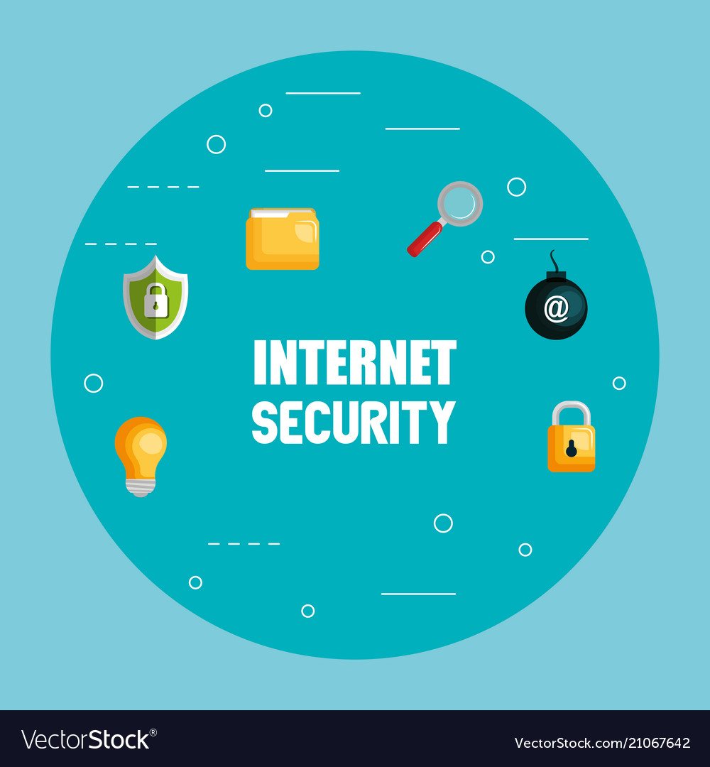 Internet security set icons Royalty Free Vector Image