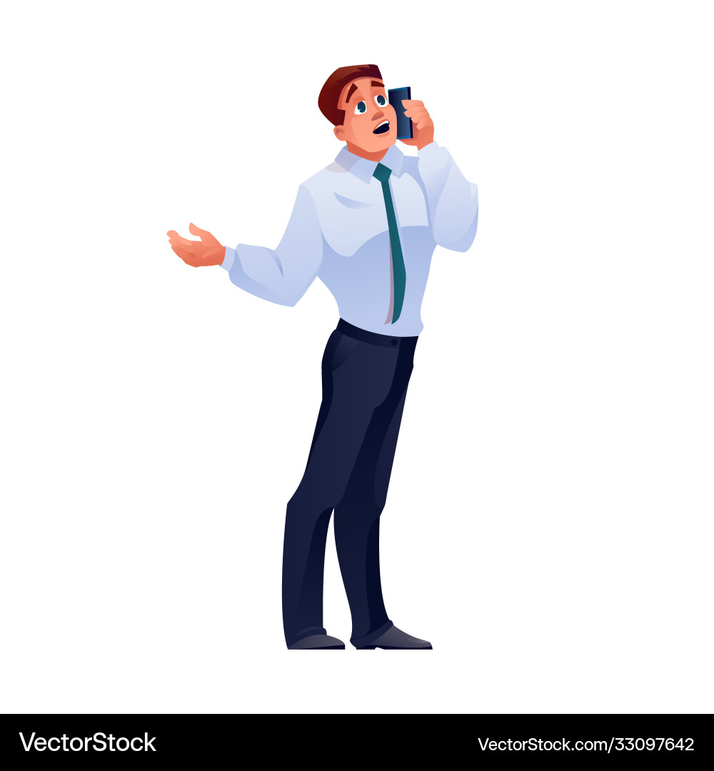 Man talking on phone businessman call mobile Vector Image