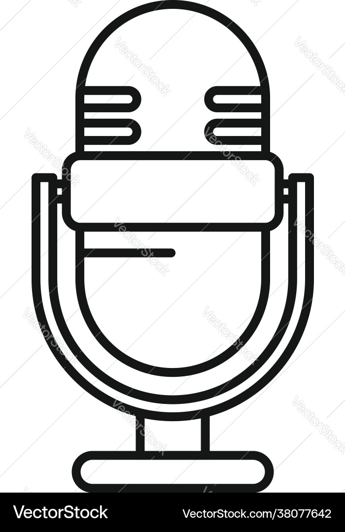 Podcast home microphone icon outline style Vector Image