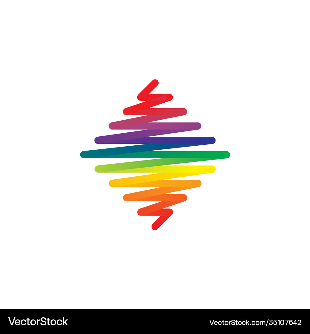 Rainbow line abstract business logo icon Vector Image