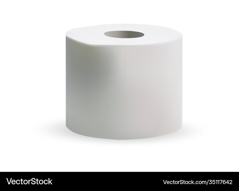 Toilet paper roll packaging on white background Vector Image