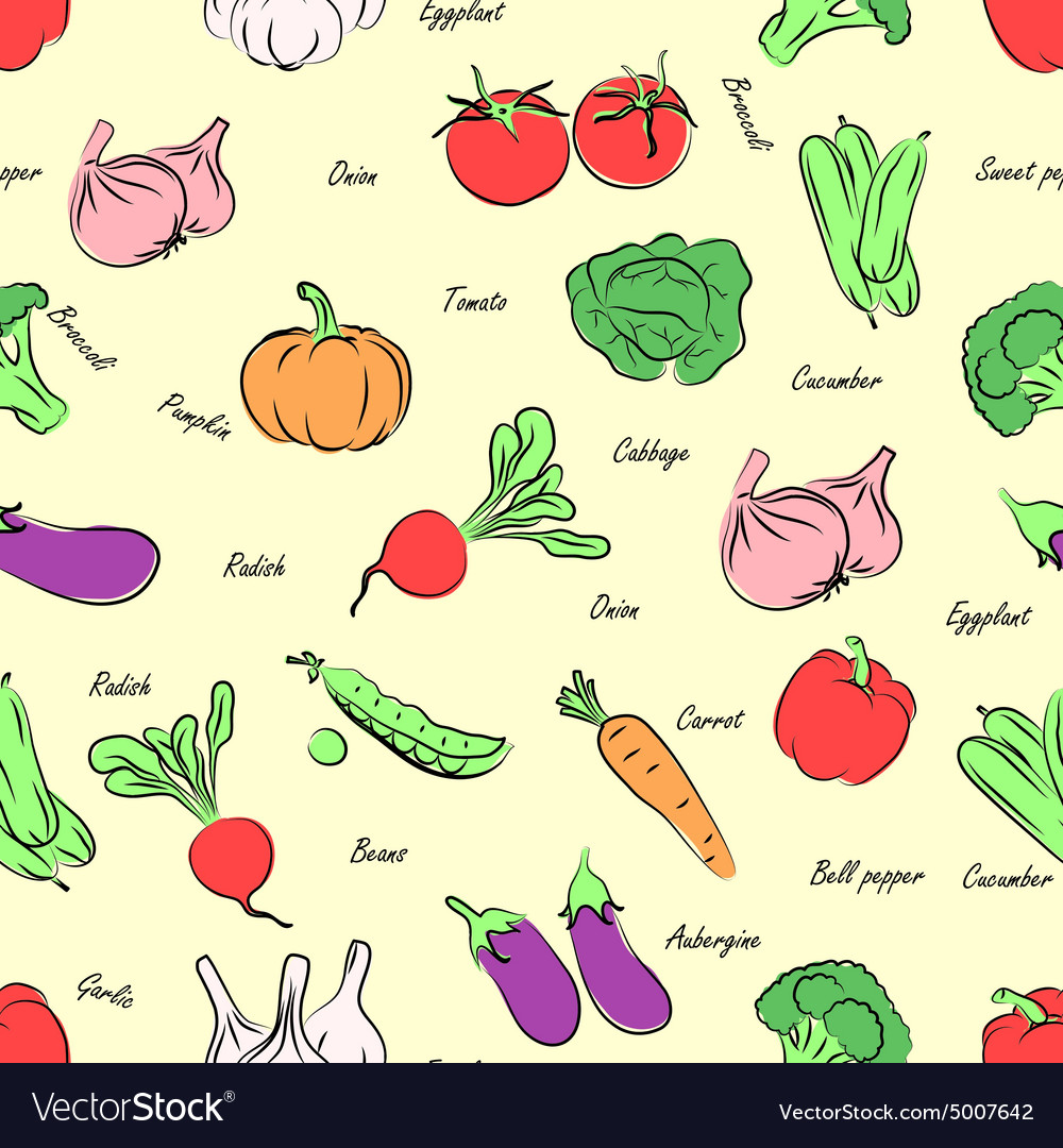 Vegetables seamless Royalty Free Vector Image - VectorStock