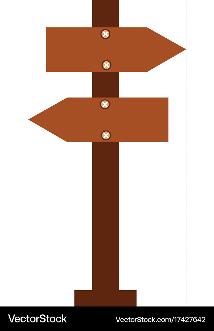 Wooden blank warning sign board Royalty Free Vector Image