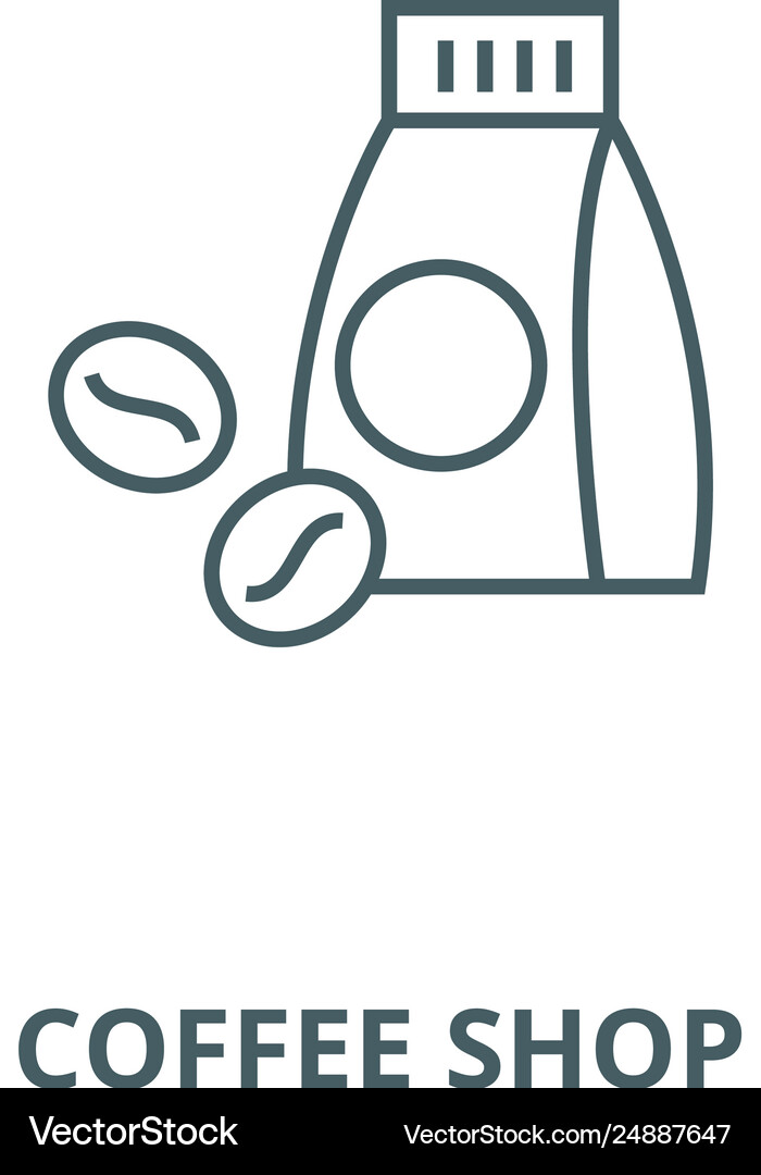 Coffee shop line icon outline Royalty Free Vector Image