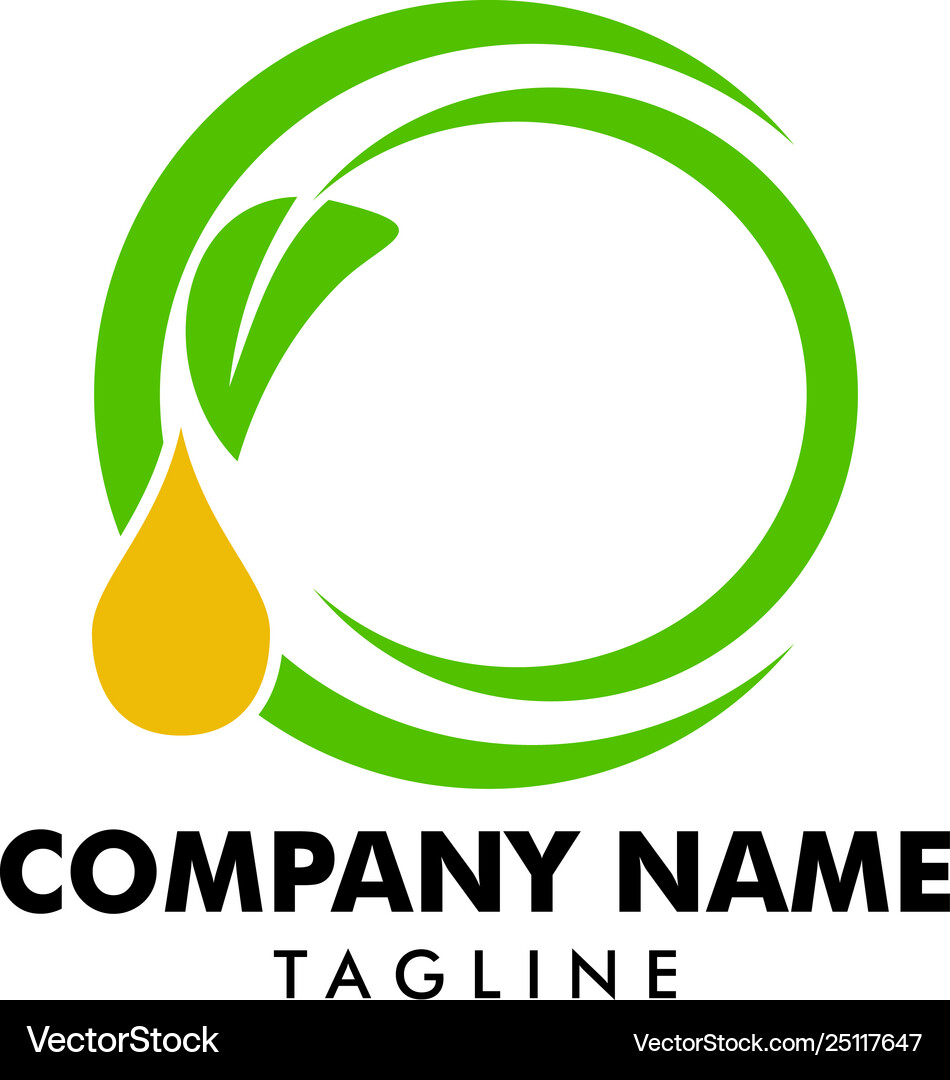 Essential oil logo design natural with fresh Vector Image