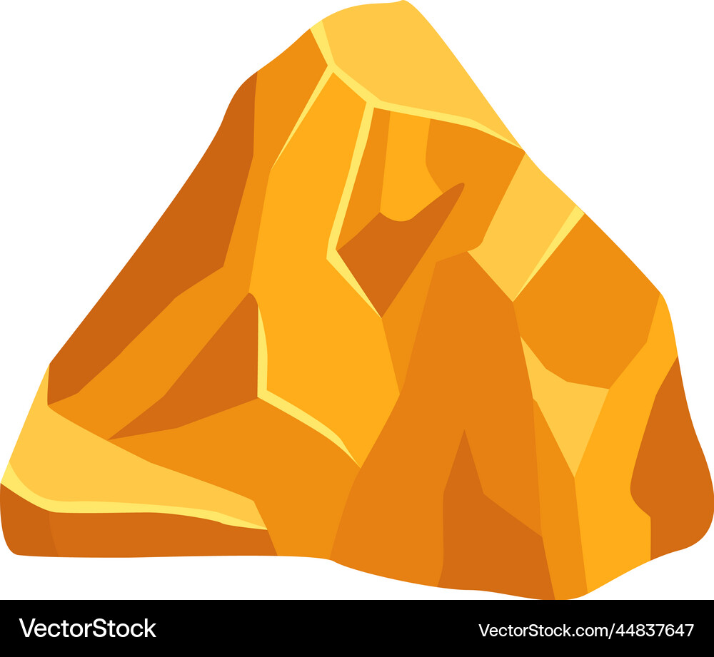 Golden rock natural mine stone cartoon element Vector Image